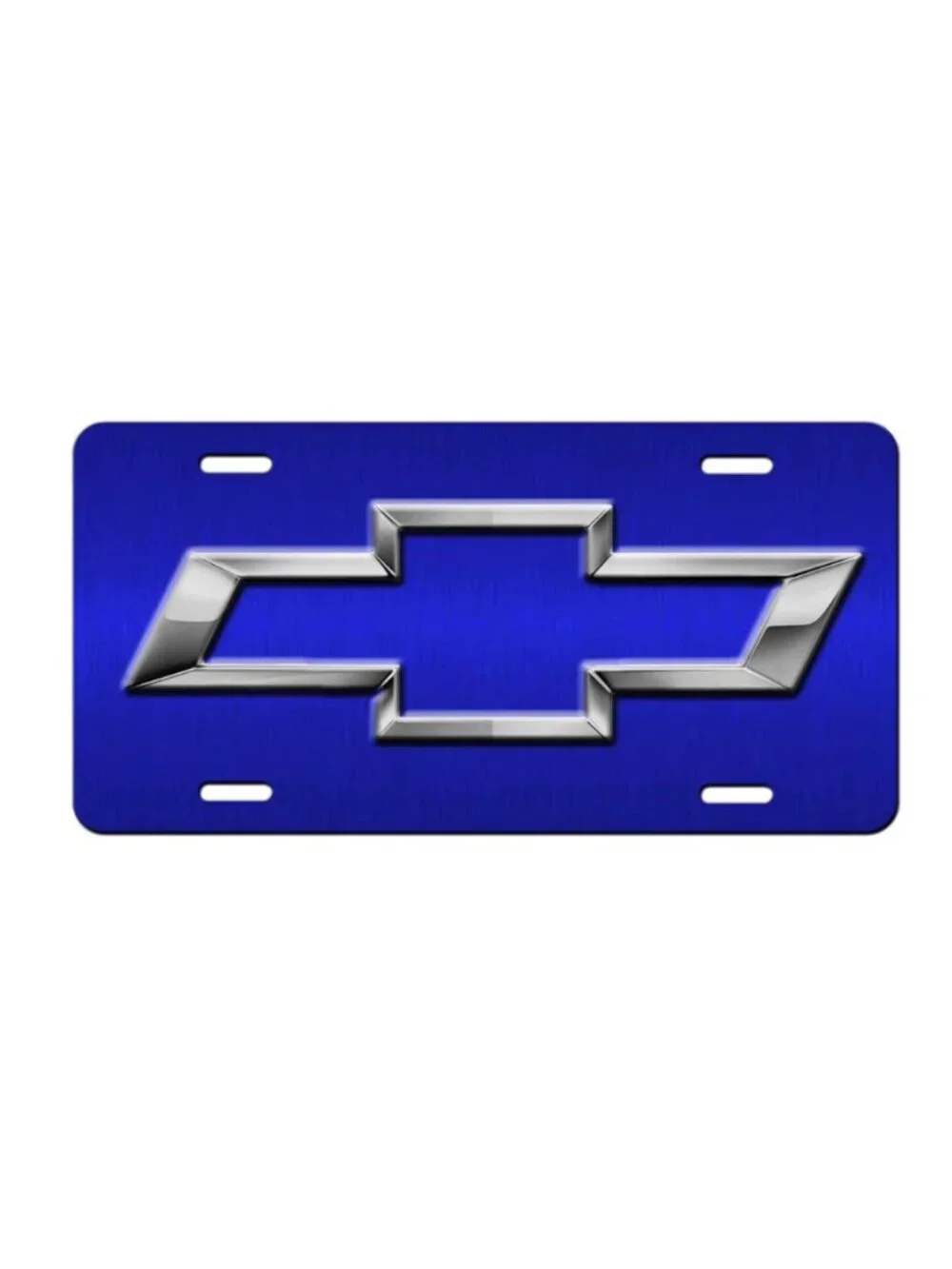 Accents | Chevy Bowtie Inspired Art On Blue Aluminum Vanity License ...